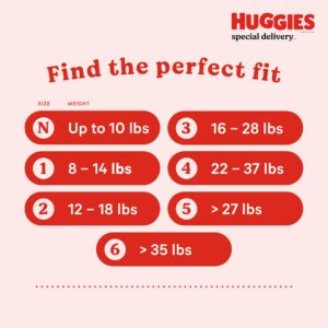 huggies special delivery hypoallergenic baby diapers size newborn (up to 10 lbs), 68 ct, fragrance free, safe for sensitive skin