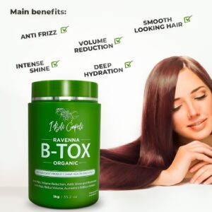 I Belli Capelli Ravenna Organic Hair B-tox Treatment - Formaldehyde-Free, Anti-Frizz Smoothing for Hair - 35.2 oz (1kg)