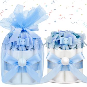 diaper cake for baby boy and girl elephant crown diaper cake supplies gender neutral baby diaper cakes cute decorated baby shower diaper cakes for newborn baby birthday party (1 tier, elephant style)