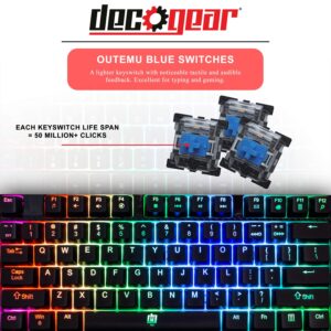 Deco Gear MECHBRD100 Mechanical Gaming Keyboard - RGB Back Lighting - Anti-Ghosting Black - (Renewed)