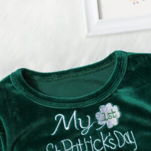 KANGKANG Baby Girl Clothes St Patricks Day My First St. Patricks Day Baby Girl Green Long Sleeve Romper with Leg Warmer 3pcs Baby Girl St. Patricks Day Outfit St Patricks Day Outfit Girls