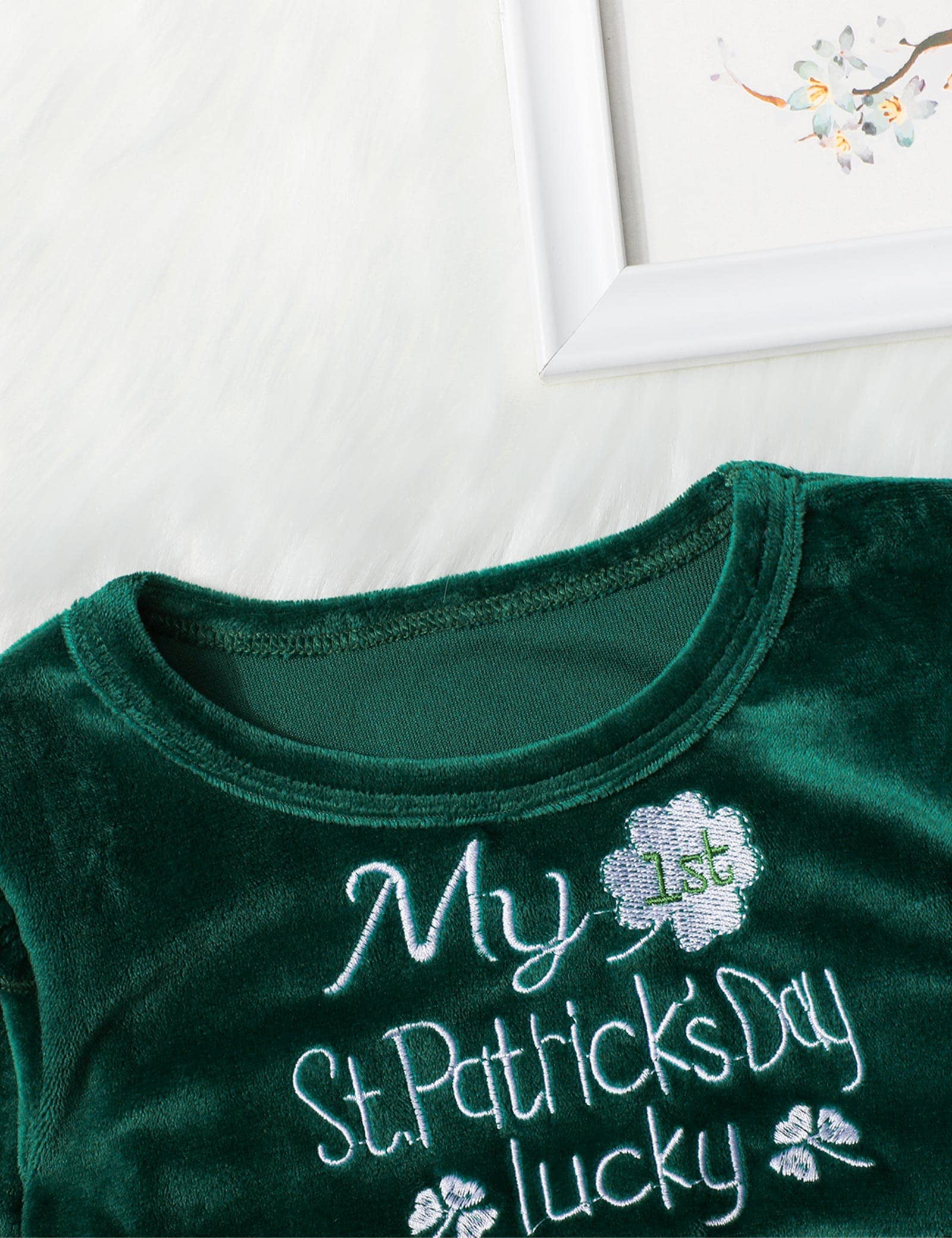 KANGKANG Baby Girl Clothes St Patricks Day My First St. Patricks Day Baby Girl Green Long Sleeve Romper with Leg Warmer 3pcs Baby Girl St. Patricks Day Outfit St Patricks Day Outfit Girls