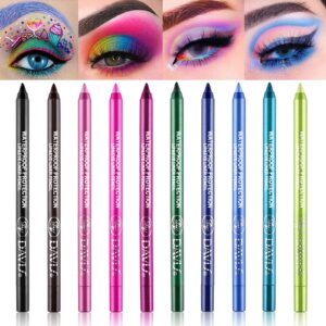 10 colorful eyeliner pen set natural matte long lasting hypoallergenic eyeliners colorful pearl eyeliner kit metallic eye shadow pen glitter eyeliner for women girl eye color lip liner accessories