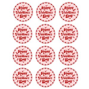 facraft happy valentines day stickers round valentine labels 1.5" valentine's day gift stickers label sticker for envelope seals card boxes valentine gift wrap valentine's day decorations