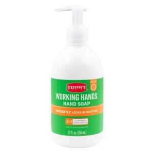 O'Keeffe's Working Hands Moisturizing Hand Soap with Fresh Orange Oil, 12 oz Pump (Pack of 4)