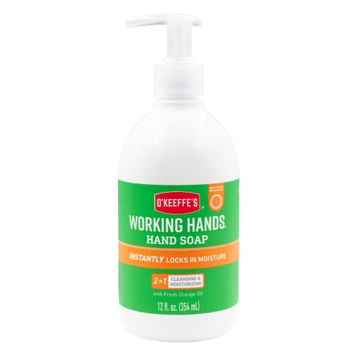 O'Keeffe's Working Hands Moisturizing Hand Soap with Fresh Orange Oil, 12 oz Pump (Pack of 4)