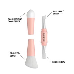 Physicians Formula 4-in-1 Makeup Brush and Sponge Set, 3 Premium Brushes In One and Precision Makeup Sponge, For Powder and Liquid Make up