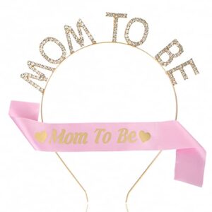 Mom To Be Headband for Women Baby Shower Decoration Party Favors Gift Sits (white)