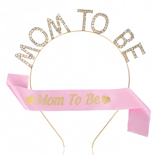 Mom To Be Headband for Women Baby Shower Decoration Party Favors Gift Sits (white)