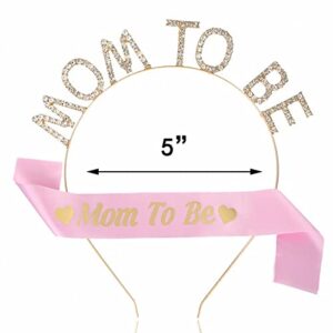 Mom To Be Headband for Women Baby Shower Decoration Party Favors Gift Sits (white)