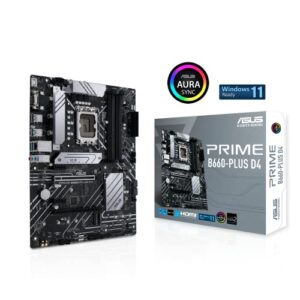 ASUS Prime B660-PLUS D4 LGA 1700(Intel 12th Gen) ATX Motherboard(PCIe 4.0, DDR4,3xM.2 Slots, 2.5Gb LAN, Rear USB 3.2 Gen 2x2 Type-C, Front USB 3.2 Gen 1 Type-C, Thunderbolt 4 Header Support)