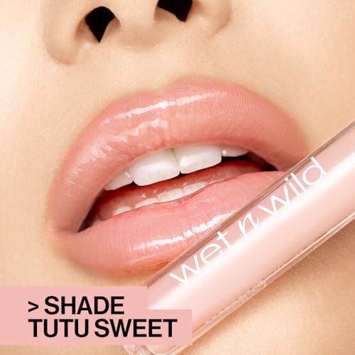 wet n wild MegaSlicks Lip Gloss, Ultra-Glossy, Vitamin-E Enriched, Ultra-Gloss High Shine Moisturizing, Cruelty-Free & Vegan - TuTu Sweet