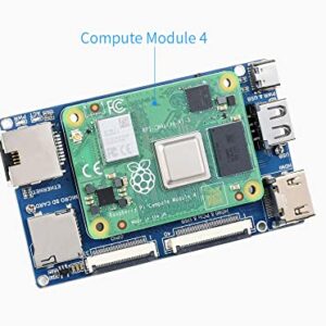 Binocular Camera Base Board + Interface Expander for Raspberry Pi Compute Module 4,Dual 8MP Camera 4K Gigabit ETH and Interfaces to Connect 40PIN GPIO HAT,M.2 Slot for SSD or Communication Module