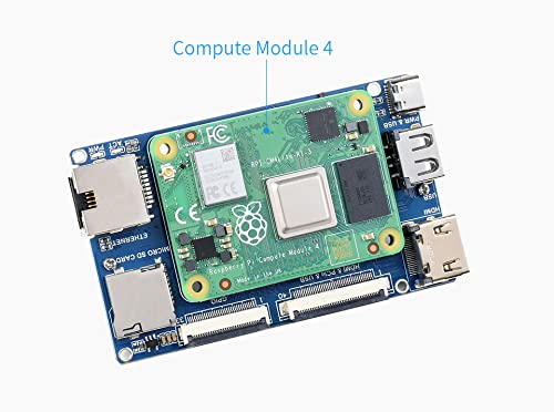 Binocular Camera Base Board + Interface Expander for Raspberry Pi Compute Module 4,Dual 8MP Camera 4K Gigabit ETH and Interfaces to Connect 40PIN GPIO HAT,M.2 Slot for SSD or Communication Module