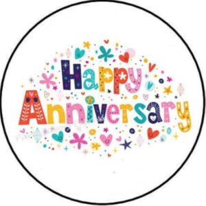 Party Favors Express 30 Pcs 1.5'' Inch Happy Anniversary Stickers - Wedding Stickers - Anniversary Stickers Envelope Seals Labels - D #AA61RK