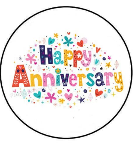 Party Favors Express 30 Pcs 1.5'' Inch Happy Anniversary Stickers - Wedding Stickers - Anniversary Stickers Envelope Seals Labels - D #AA61RK