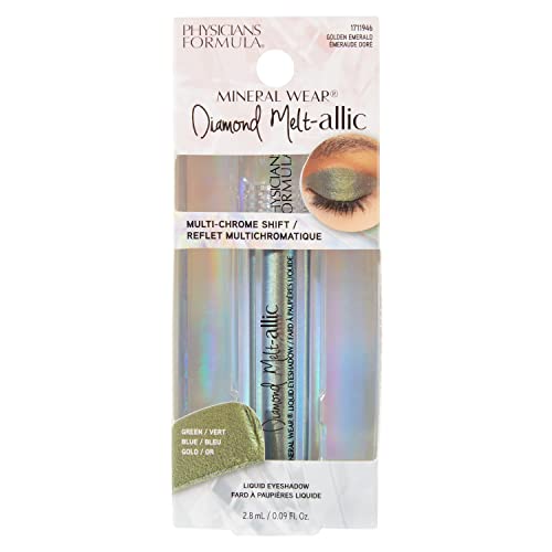 Cream Eyeshadow By Physicians Formula Mineral Wear Diamond Liquid Eyeshadow Metallic Shimmer, Golden Emerald Green