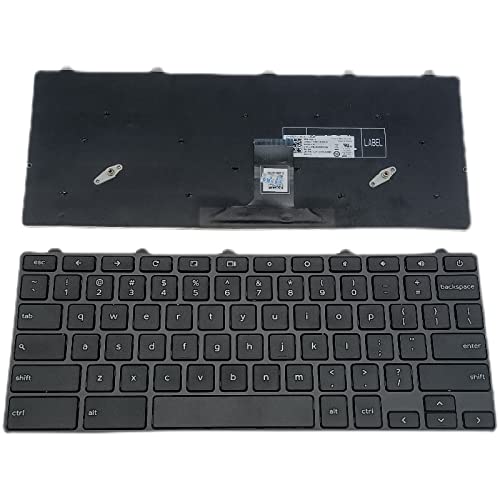 Replacement Laptop English Black Keyboard (Power Button) for Dell Chromebook 11 3100 5190 2-in-1 0D2DT 00D2DT CN-00D2DT