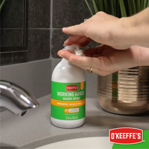 O'Keeffe's Working Hands Moisturizing Hand Soap with Fresh Orange Oil, 12 oz Pump (Pack of 4)