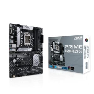 asus prime b660-plus d4 lga 1700(intel 12th gen) atx motherboard(pcie 4.0, ddr4,3xm.2 slots, 2.5gb lan, rear usb 3.2 gen 2x2 type-c, front usb 3.2 gen 1 type-c, thunderbolt 4 header support)