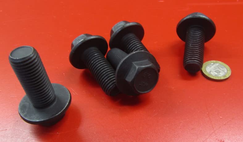 Class 10.9 Black Oxide Steel Flange Bolts M16 x 2 mm x 40 mm Long FT 5 pcs