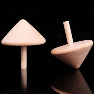 NUOBESTY Wooden Spinning Top Unfinished Wood Tops Craft Gyroscopes for DIY Kids Children Toy Party Favor New Year 12Pcs