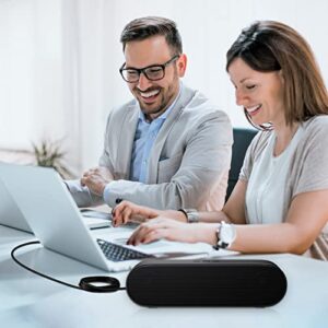 ABRRU USB Computer Speakers, PC Speakers for Desktop, Laptop Speakers with Crystal Clear Sound, Loud Volume, Volume Control and Mute Button(USB-C to USB Adapter Included) (Black)