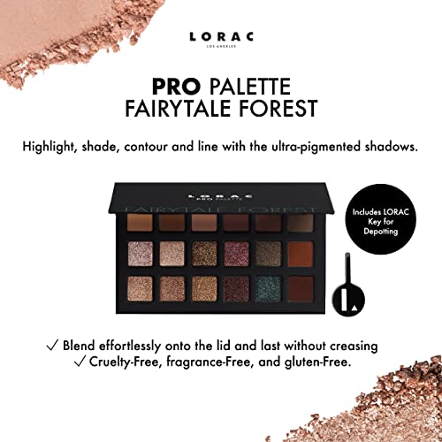 LORAC PRO Eyeshadow Palette, Fairytale Forest | Matte & Shimmer Makeup | Glitter | Mirror Compact | Cruelty Free, Gluten Free, Vegan