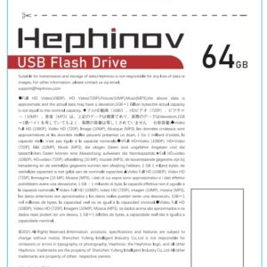 64GB USB 2.0 Flash Drive, Hephinov Mini USB Stick, UDP Thumb Drive, Zinc Alloy Jump Drive, Pen Drive, Memory Stick for PC/Computer/Sound/Speaker/External Storage (USB 2.0 64G)