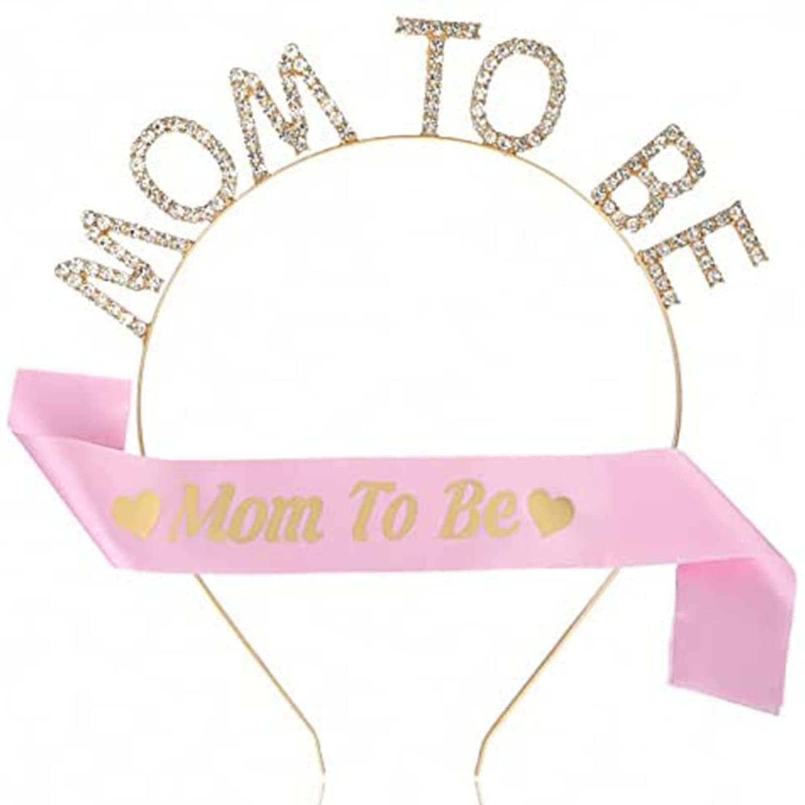 Mom To Be Headband for Women Baby Shower Decoration Party Favors Gift Sits (white)