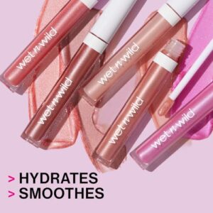 wet n wild MegaSlicks Lip Gloss, Ultra-Glossy, Vitamin-E Enriched, Ultra-Gloss High Shine Moisturizing, Cruelty-Free & Vegan - Lowkey Pink