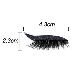 False Eyelashes,Reusable Eyeliner and Eyelash Stickers 7 Color Waterproof Sticker Eyelashes,Easy to Wear and Remove,Women Make Up Glitter Lashes (A Set of Seven Colors)