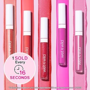 wet n wild MegaSlicks Lip Gloss, Ultra-Glossy, Vitamin-E Enriched, Ultra-Gloss High Shine Moisturizing, Cruelty-Free & Vegan - Lowkey Pink