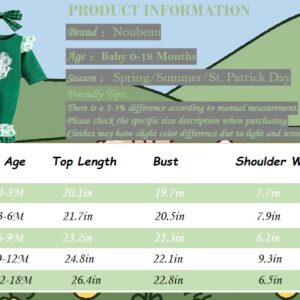 Newborn Baby Girls Ruffle Jumpsuit Long Sleeve Clover Romper One-Piece St. Patrick Day Outfits+Headband (0-3 Months, Green)