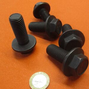 Class 10.9 Black Oxide Steel Flange Bolts M16 x 2 mm x 40 mm Long FT 5 pcs