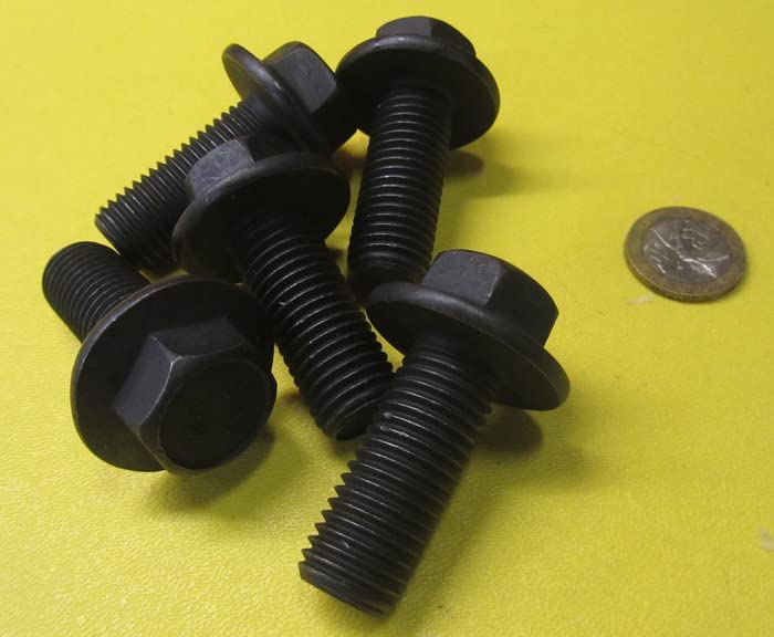 Class 10.9 Black Oxide Steel Flange Bolts M16 x 2 mm x 40 mm Long FT 5 pcs