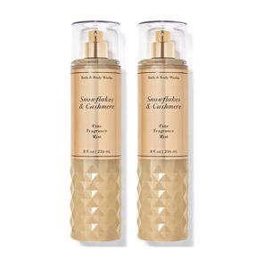 bath and body works snowflakes & cashmere fine fragrance mists set of 2 8 oz. bottles (snowflakes & cashmere)