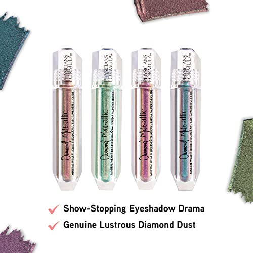 Cream Eyeshadow By Physicians Formula Mineral Wear Diamond Liquid Eyeshadow Metallic Shimmer, Golden Emerald Green