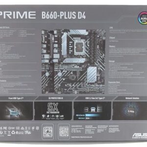 ASUS Prime B660-PLUS D4 LGA 1700(Intel 12th Gen) ATX Motherboard(PCIe 4.0, DDR4,3xM.2 Slots, 2.5Gb LAN, Rear USB 3.2 Gen 2x2 Type-C, Front USB 3.2 Gen 1 Type-C, Thunderbolt 4 Header Support)