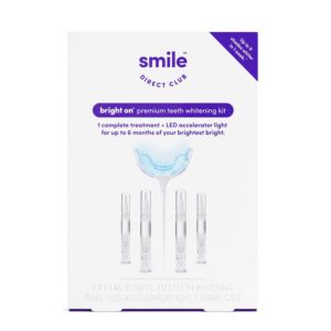 smiledirectclub teeth whitening kit - wireless led light, 1 gel pen, professional strength - pain free, enamel safe, up to 9 shades whiter in 1 week