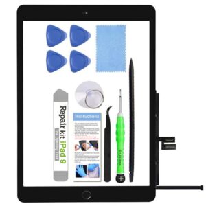 for ipad 9 (9th gen 2021) a2602 a2603 a2604 a2605 screen replacement glass touch digitizer repair kit with home button & tools - only for ipad 9 9th generation