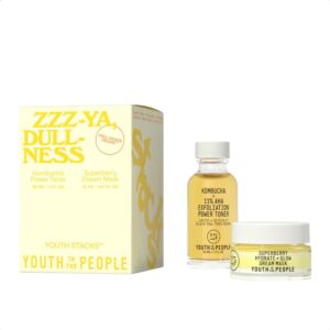 youth to the people youth stacks zzz-ya, dullness - 11% aha kombucha power toner (1oz) + superberry dream mask (0.5oz)