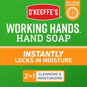 O'Keeffe's Working Hands Moisturizing Hand Soap with Fresh Orange Oil, 12 oz Pump (Pack of 4)