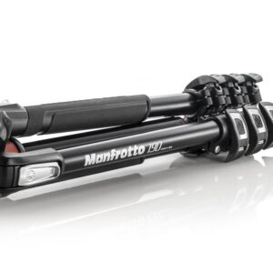 Manfrotto 502 Video Head MVH502AH & MT190XPRO4 Aluminum 4-Section Tripod,Black