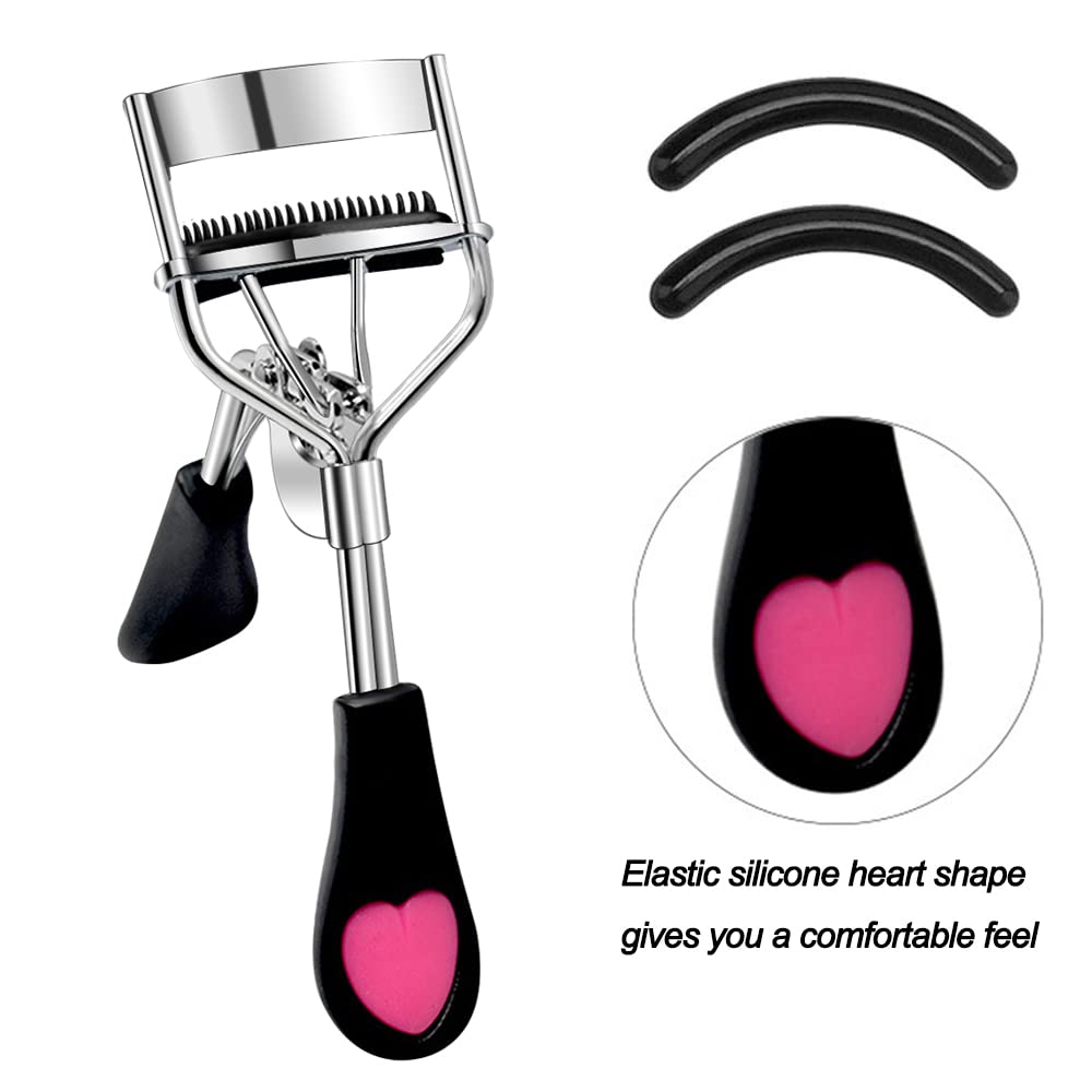 Pinkiou Eyelash Curlers, Eyelash Curler with Built in Comb, Eyelash Curler with Brush Mascara Muffle False Eyelashes Accessory Best Professional Tool for Lashes Curls for Daily Makeup