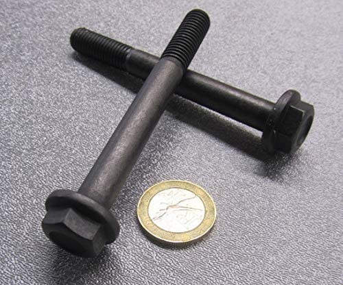 Class 10.9 Black Oxide Steel Flange Bolts M10 x 1.5 mm x 90 mm Long PT 10 pcs