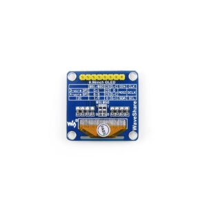 Waveshare 0.96inch OLED SPI/I2C Interfaces with Straight/Vertical Pinheader 1/4 Yellow Section 3/4 Blue Compatible with Raspberry Pi/Jetson Nano