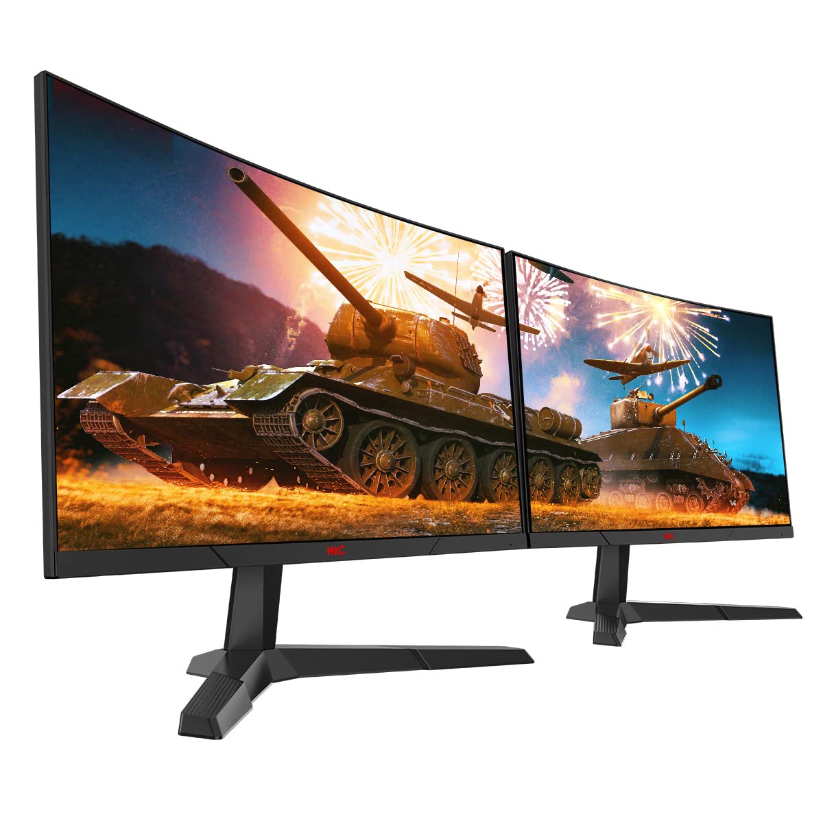 HKC 24 inch 165Hz/144Hz Curved Gaming Monitor, FHD 1080P Frameless Computer Monitor, Support AMD FreeSync, Eye Cared, VESA Compatible, Dp HDMI,Black,Tilt Adjustable,3 Years Warranty