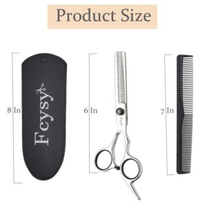 Thinning Shears for Hair Cutting, Fcysy 6 Inches Professional Hair Thinning Scissors Barber Texturizing Shears, Haircutting Blending Scissor Hair Thinner Layering Scissors with Comb for Dog Women Men