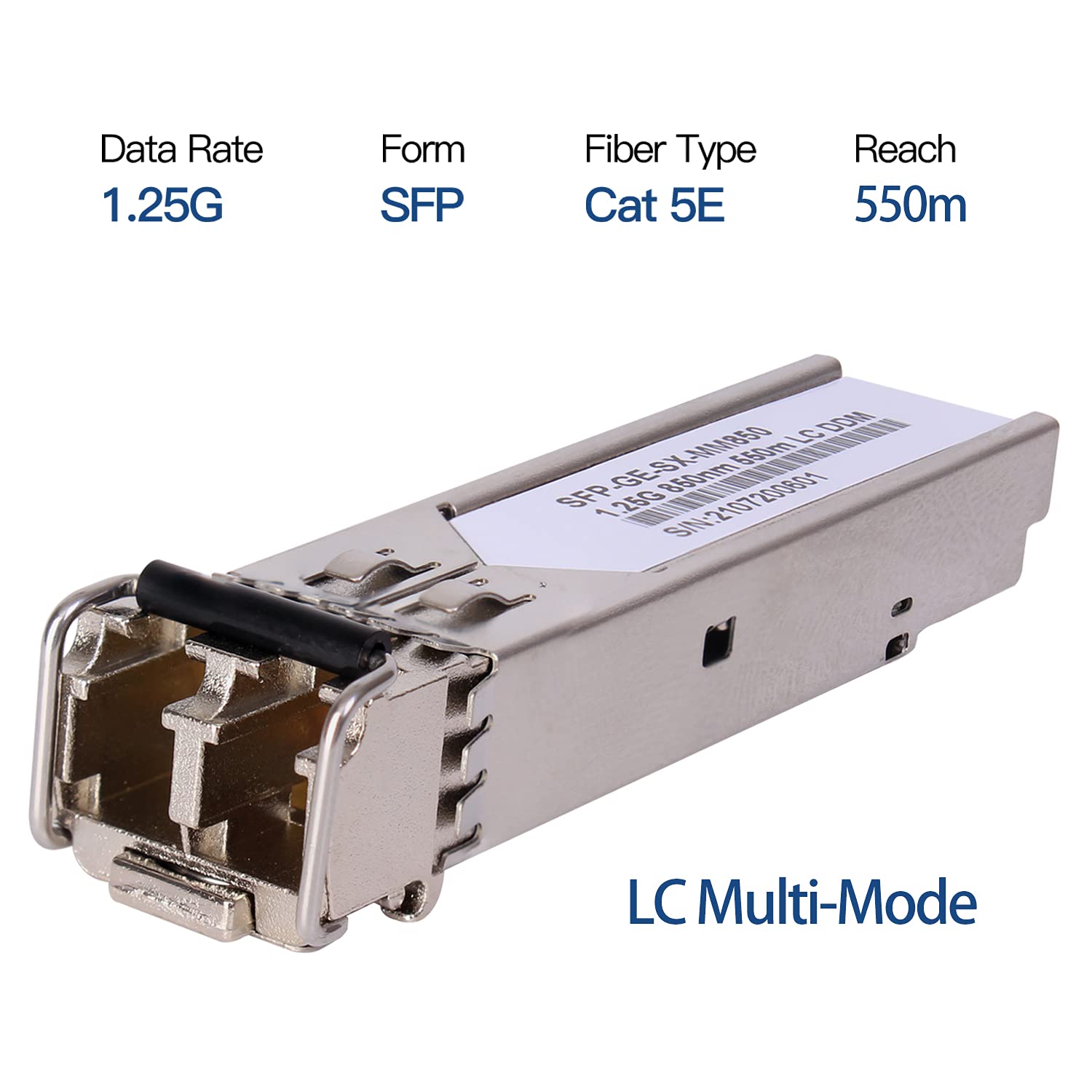 4 Pack 1.25G 850nm Multimode SFP LC Transceiver Fiber Module 550 Meters 1000Base-SX LC MMF for Cisco GLC-SX-MMD/SX-MM/SFP-GE-S,Fortinet,Ubiquiti UniFi UF-MM-1G,Mikrotik S-85DLC05D Meraki MA-SFP-1GB-SX